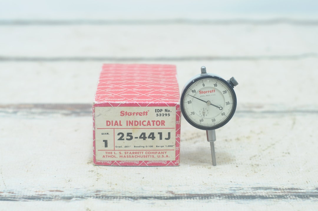 Vintage Starrett 25-441J Dial Indicator 0-1.00" Range, .001" Graduation in Box - Etsy