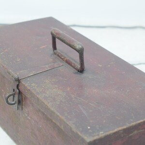 Vintage Red Heavy Duty Metal Box Tool Box With Tray Vintage Metal Tool ...