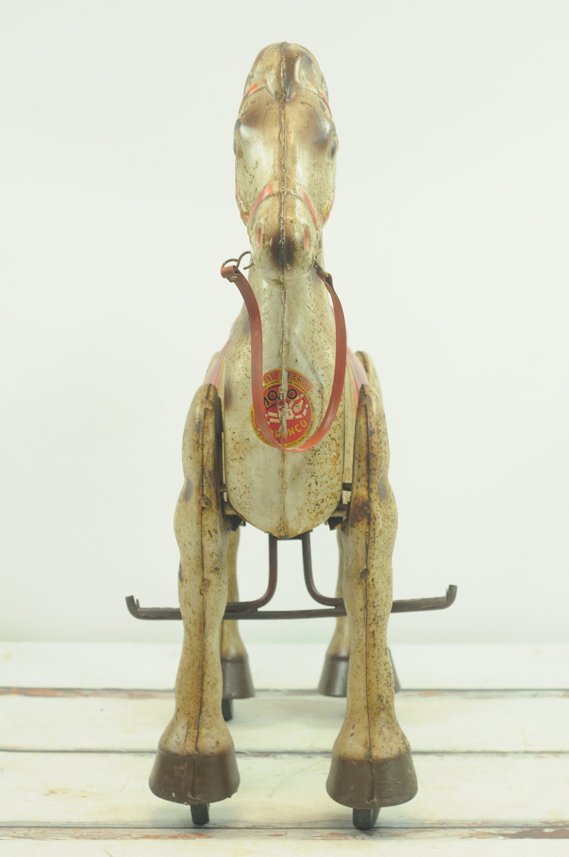 Vintage . MOBO Bronco Riding Horse Toy Vintage Metal Steering Horse ...