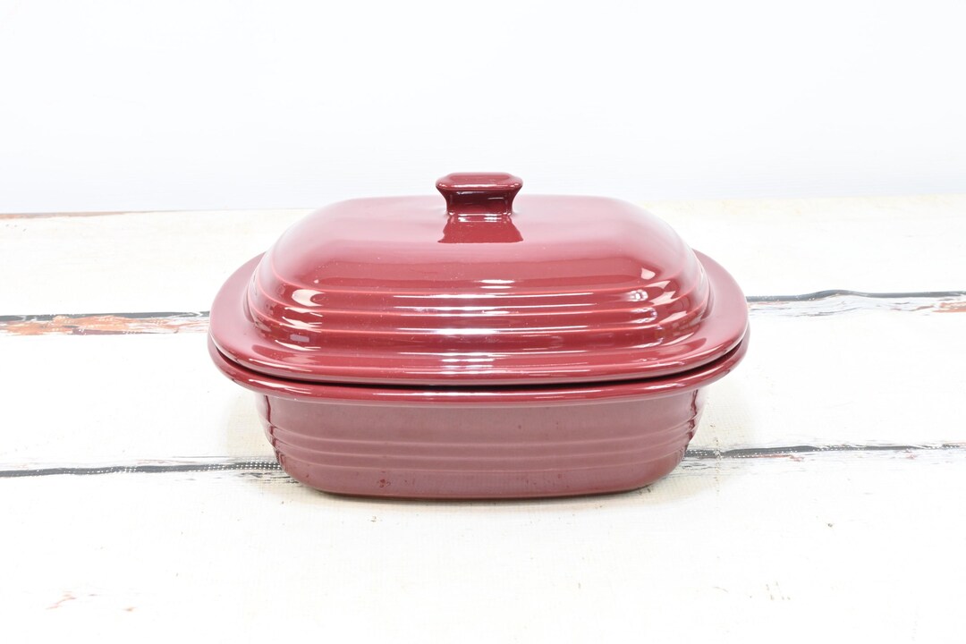 Vintage Pampered Chef 3.1qt 3L Cranberry Stoneware Deep Covered Baker ...