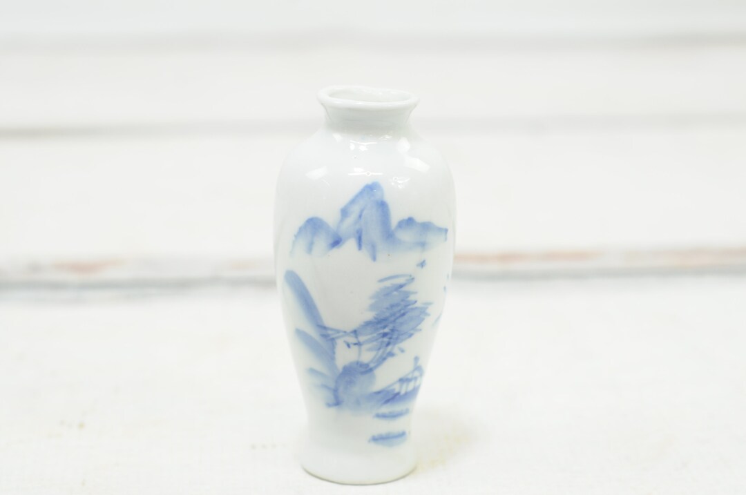 Vintage Porcelain Vase Japanese Porcelain Hand Painted China Vase Small ...