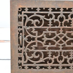 Antique . Complete Cast Iron Victorian Heat Grate Floor Register 16.25 ...