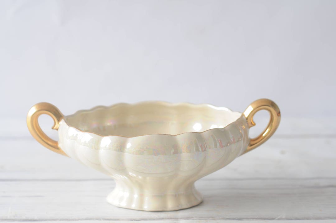 Vintage . Pearl Lusterware Luster Ware Pottery Iridescent W Gold ...