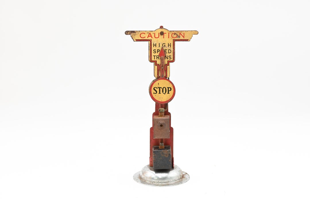 Vintage 1930's MARX Pre-war Caution High Speed Trains Sign Two Sided - Etsy