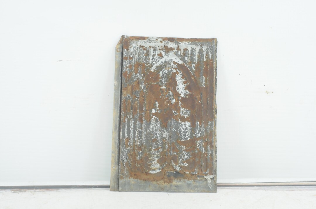 Antique . Pressed Tin Roof Shingle Decorative Embossed Tin Wall Art ...