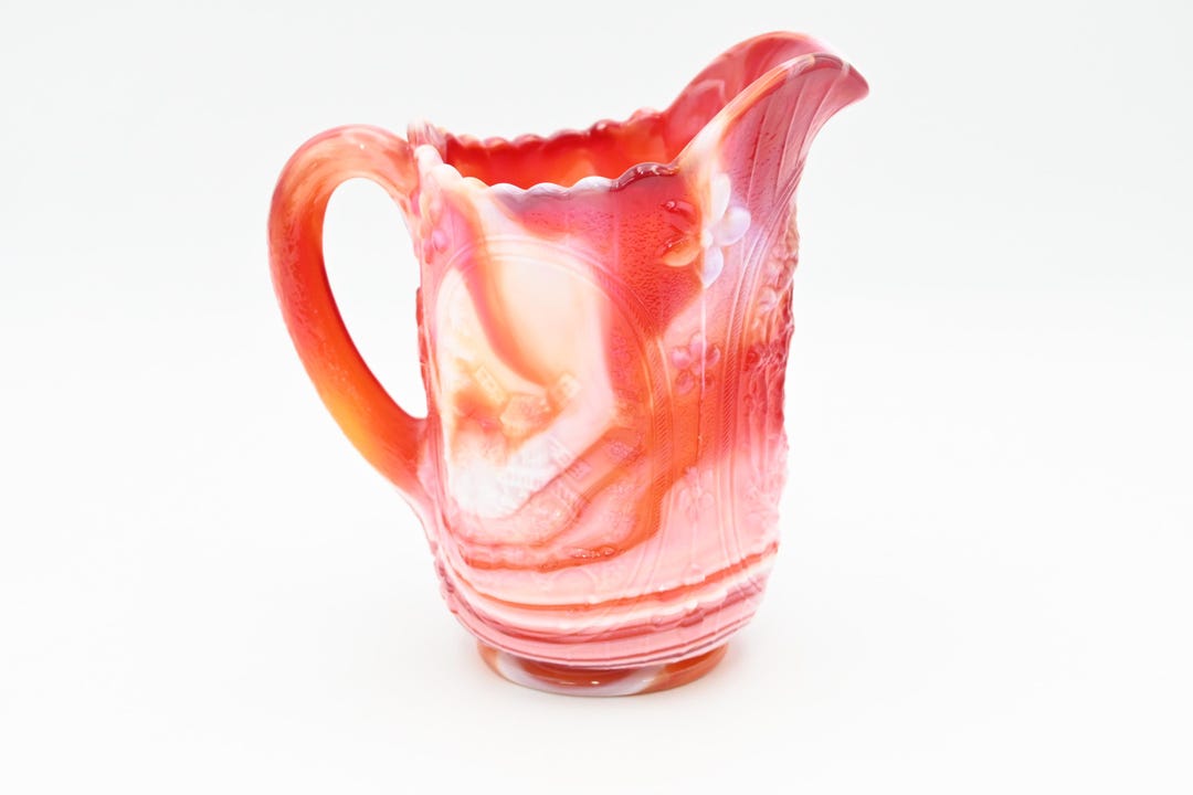 Vintage Imperial Glass Signed Pitcher Ruby Red Slag Glass Windmill ...