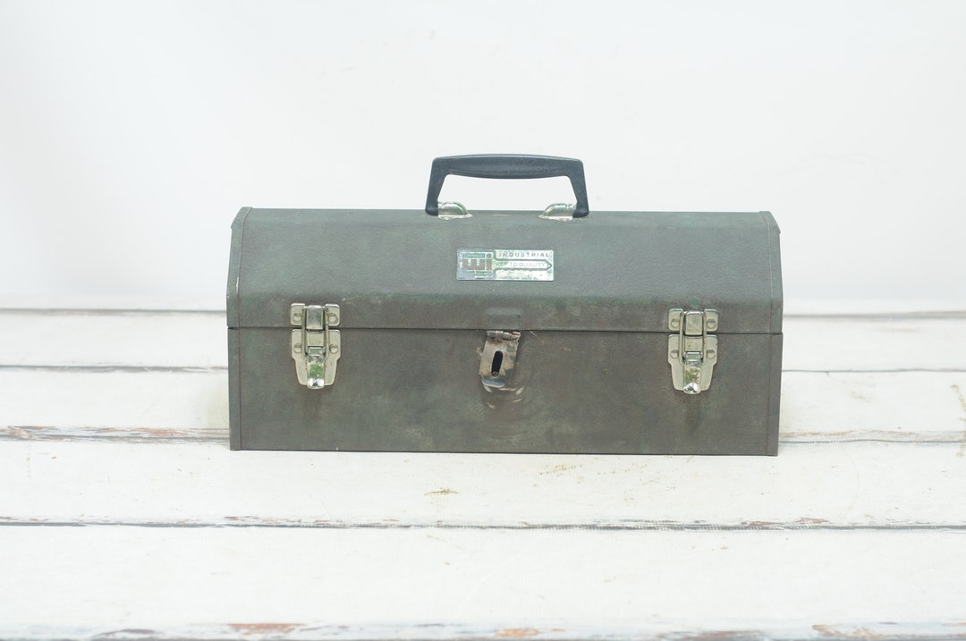 Vintage Waterloo Toolbox Removable Red Tray Vintage Tool Box Tackle Box ...