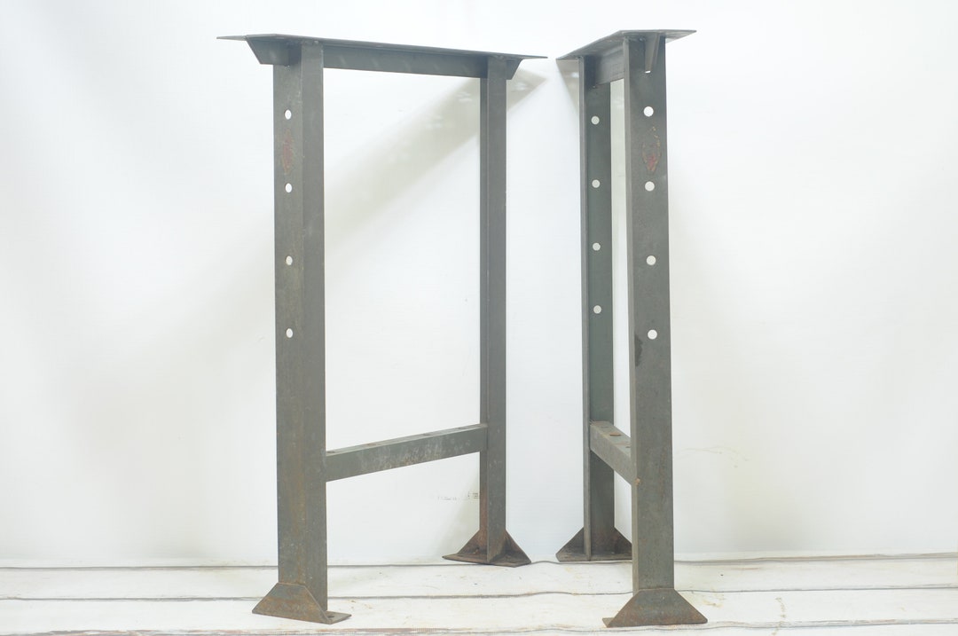 Vintage Pollard Industrial Steel Workbench Legs Industrial Table Legs ...