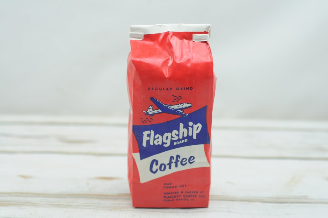 Vintage . Flagship Coffee Bag Flagship Coffee Brand Advertising Cedar ...