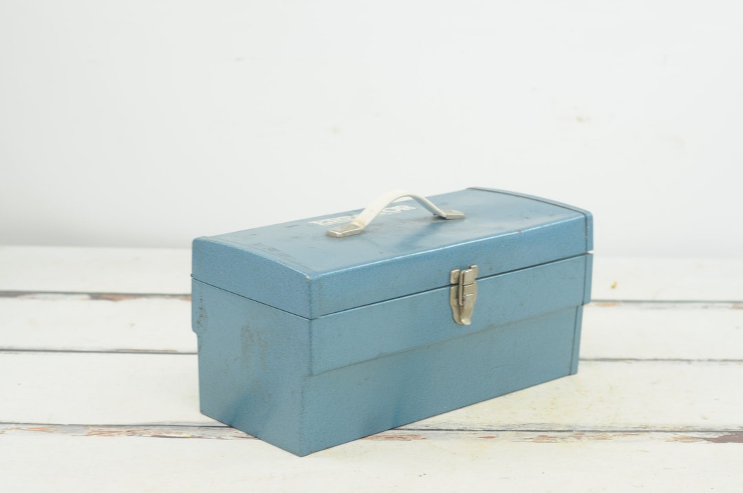 Vintage . Gilbert Industries Erector Set in Original Blue Tool Box Case ...