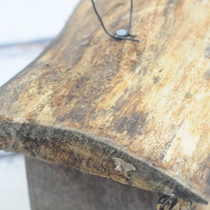 Bird . House Hand Made Wood Bird House Tree Bark Salvage Wood Bird ...