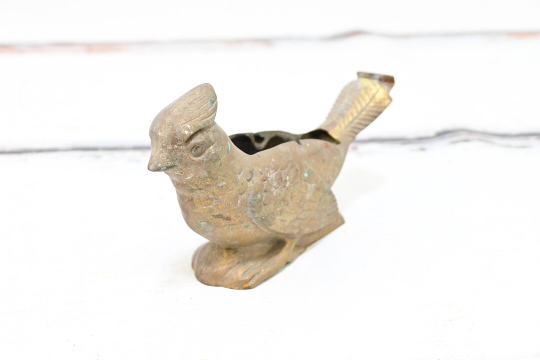 Vintage Brass Cardinal Bird Tape Dispenserdesk Accessory Paper Weight ...