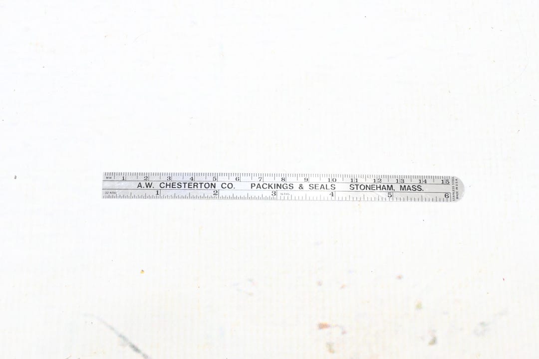 Vintage Metal Pocket Ruler A W Chesterton Co Stoneham Massachusetts ...