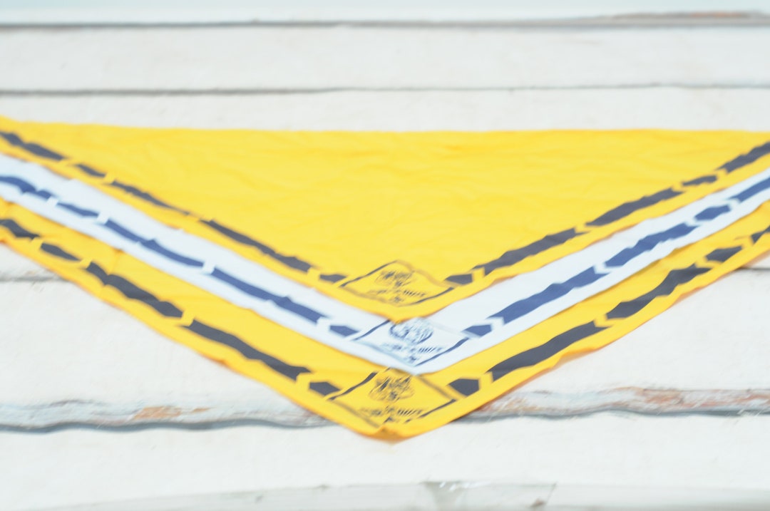 3 Vintage Boy Scout Cub Scout Items Neck Scarf Kerchief Blue and Yellow ...