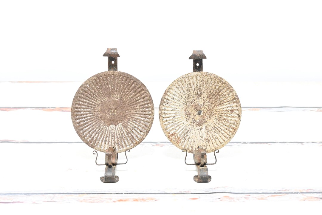 2 Antique . Victorian Wrought Iron Wall Mount Taper Candle Stick ...