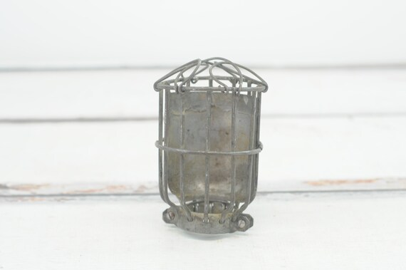 Vintage Light Cage Light Guard Industrial Shop Trouble Drop | Etsy