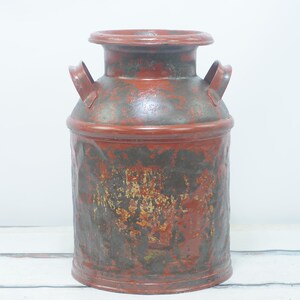 Vintage . Milk Can 8 Gallon Rusty Red Milk Can Cream Can Garden Decor ...
