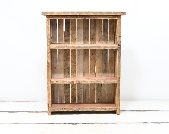1860s Reclaimed Barnwood Shelf Bookcase Shadowbox Barn Wood Wall Shelf ...