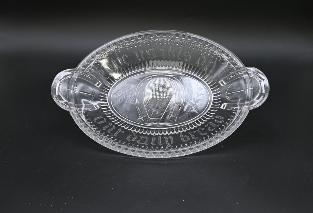 1880s EAPG Horseshoe Good Luck Bread Plate Tray Adams & Co Horse ...