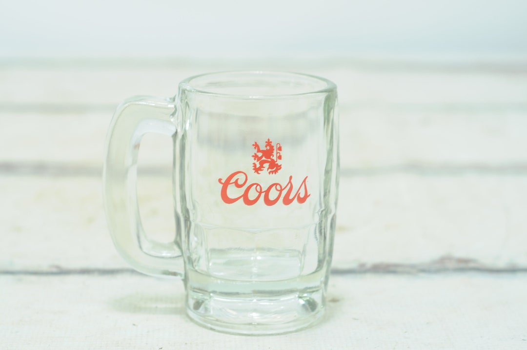 Vintage COORS Beer Heavy Clear Glass Short Mug Logo 12 Ounce - Etsy