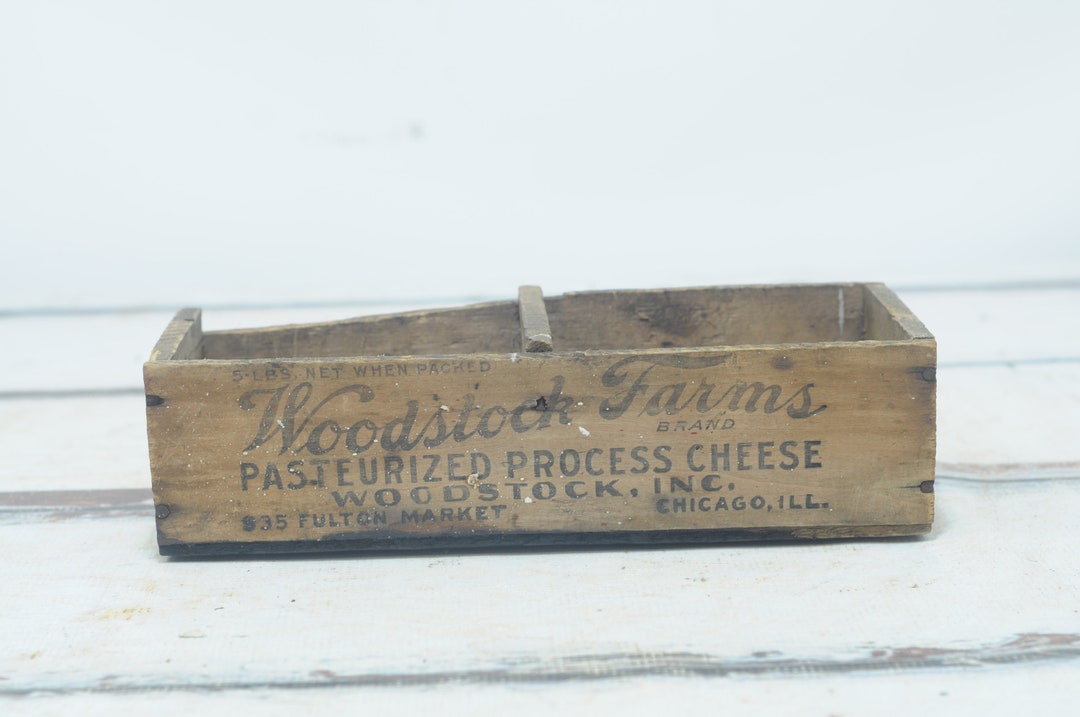 Rare Vintage Woodstock Farms Cheese Box Woodstock Inc Fulton Market ...
