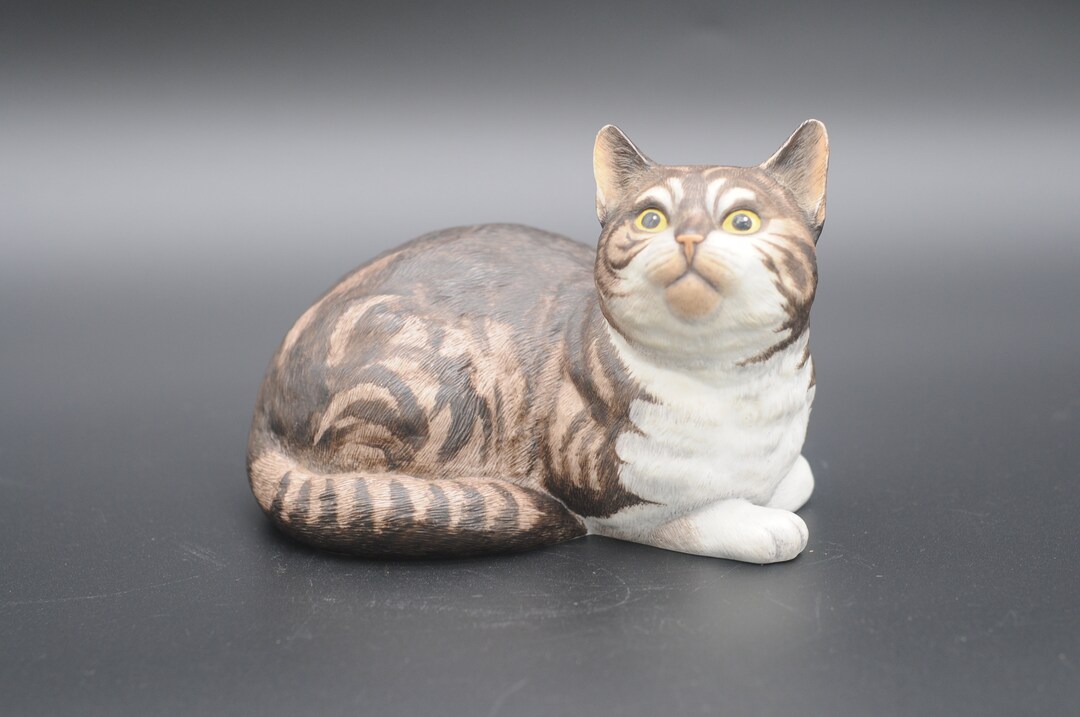 Vintage Franklin Mint Fascination by Eric Tenney Porcelain Cat 6.75 ...