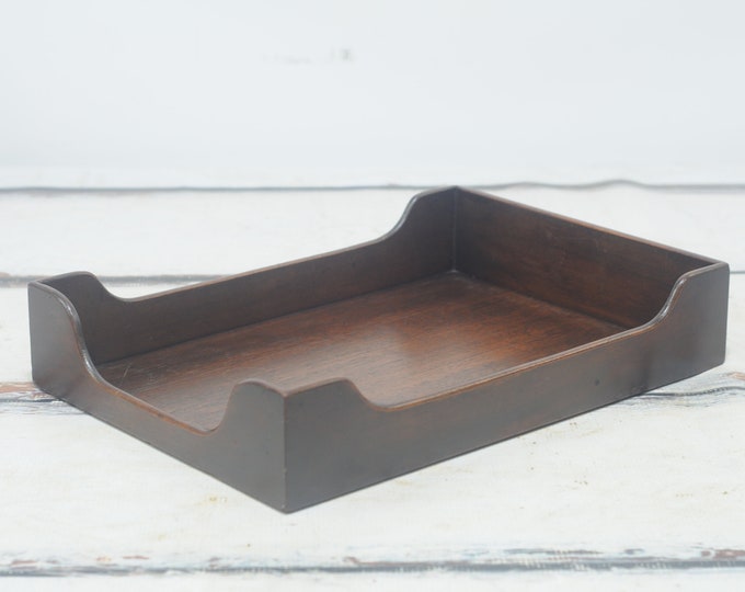 Vintage. 1940s Art Deco Steampunk Macey Oak Wood Desk Top In/out Tray ...