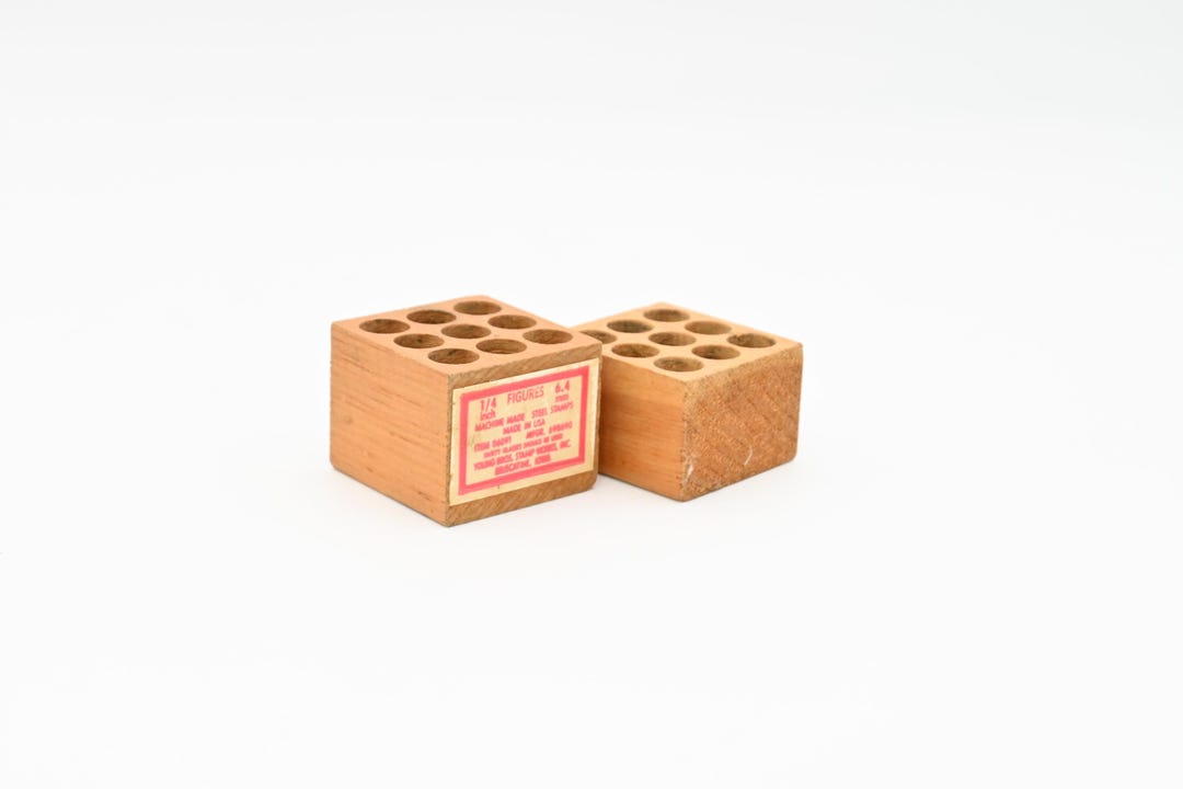 Vintage Young Bros. Metal Steel Dies Stamps Wood Block Empty Box - Etsy