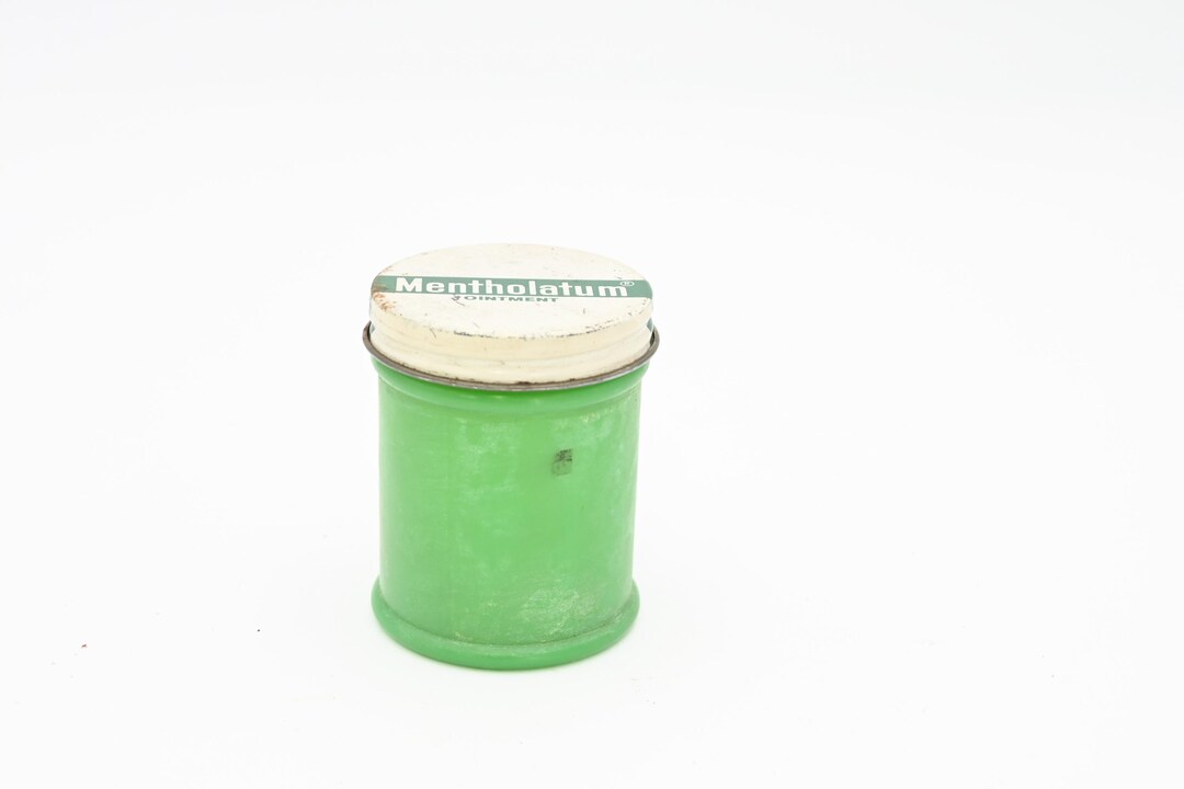 Vintage Green Mentholatum Ointment Jar With Original Lid Medicine Jar ...