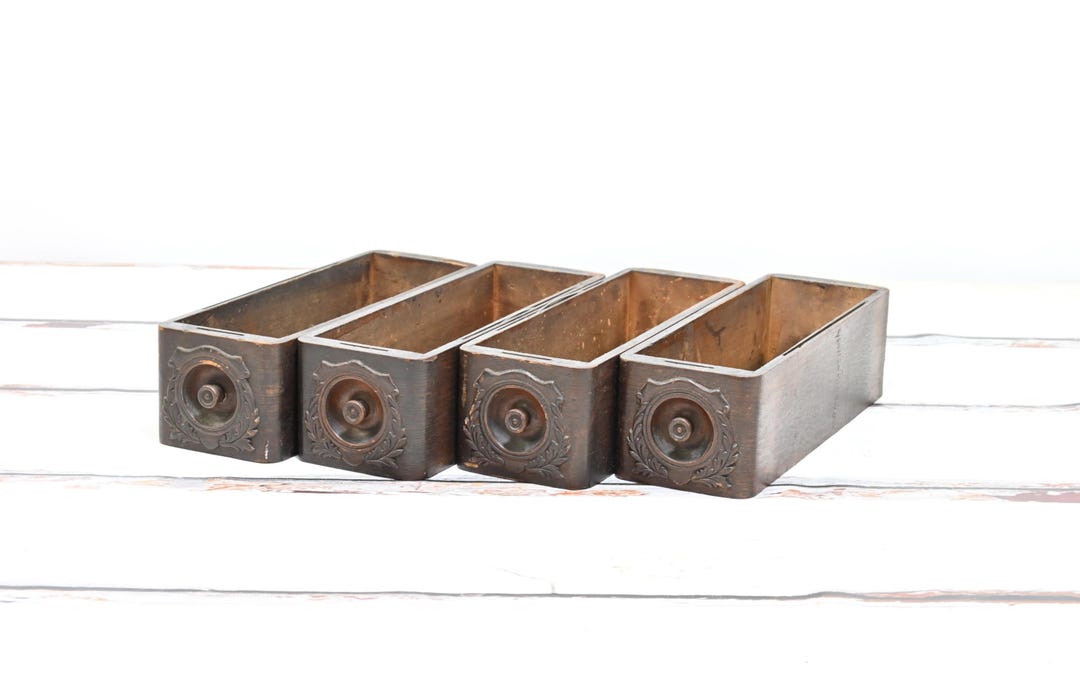 4 Antique Carved Ornate Singer Sewing Machine Drawers Ornate Decorative ...