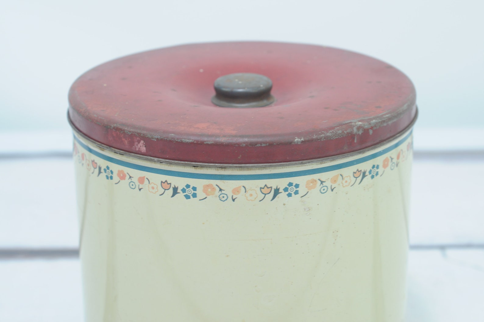 Vintage Large Tin Cracker Canister Original Retro 1950s - Etsy