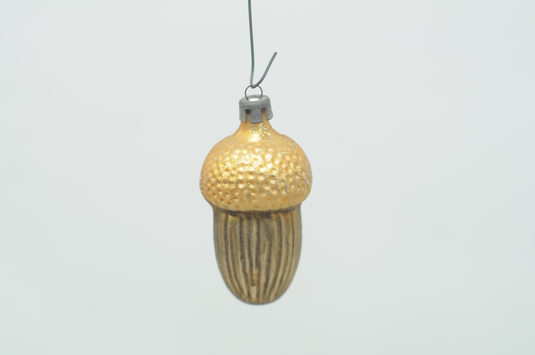 Vintage Made in Poland Christmas Ornament Acorn Nut Shape Christmas ...