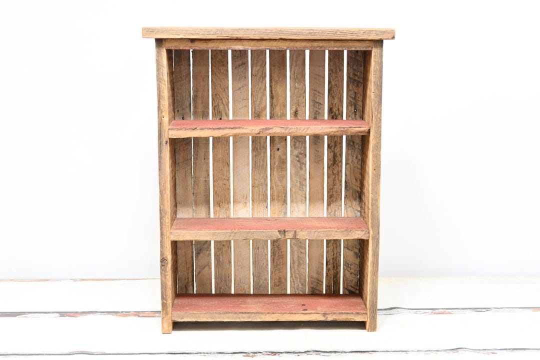 1860s Reclaimed Barnwood Shelf Bookcase Shadowbox Barn Wood Wall Shelf ...