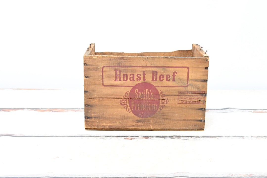 Vintage . Swift's Premium Brand Box Wood Roast Beef Crate Argentina - Etsy