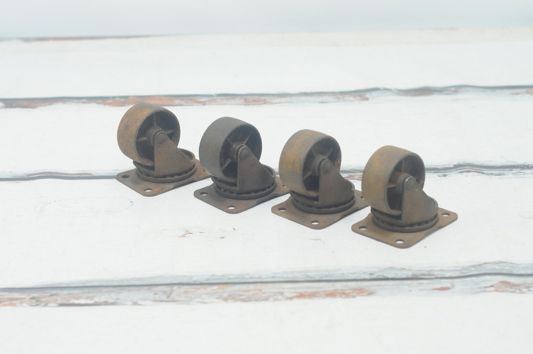 Four .vintage Industrial Casters & Brackets Vintage 2 3/8" Caster ...