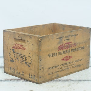 Vintage . Wood Box Western Super X 12 Gauge Ammunition Crate Ammunition ...