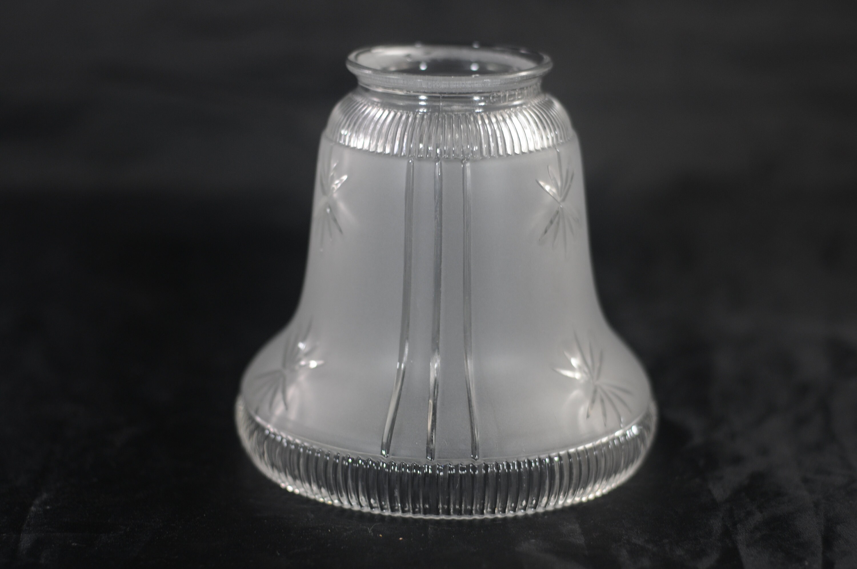 Vintage Lamp Shade Fixture Art Deco Design Frosted and Clear Glass ...