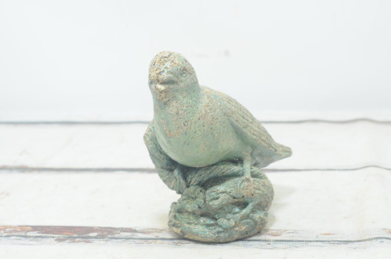 Weathered . Beautiful Bird Vintage Cement/concrete Garden Statue Garden ...
