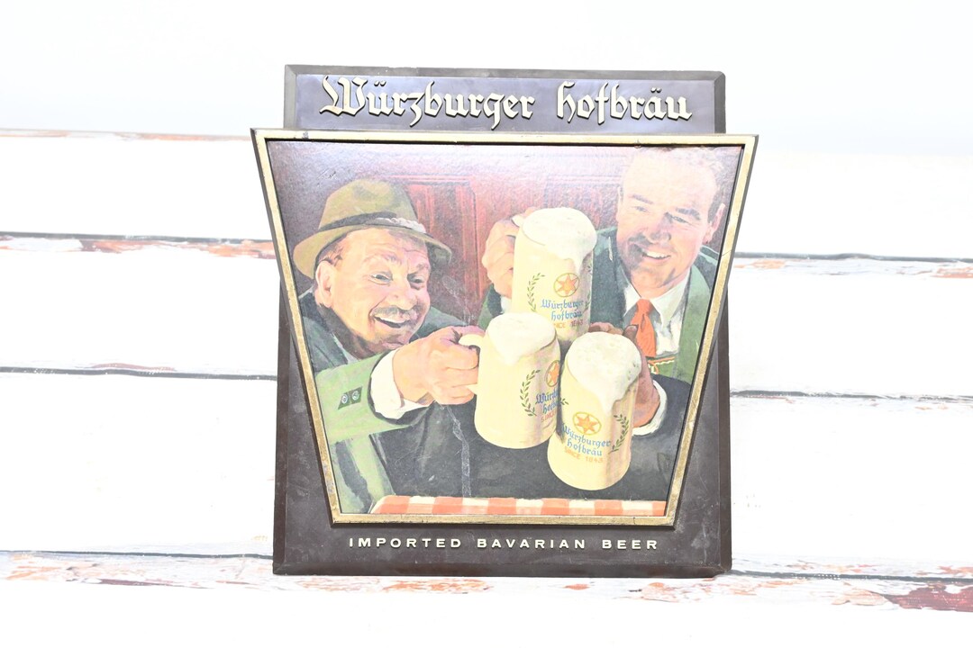 Vintage Beer Sign WURZBURGER HOFBRAU 1950's-60's Imported Bavarian Beer ...