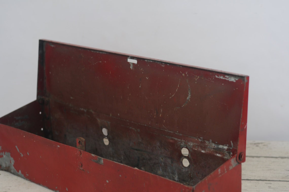 Vintage Metal Toolbox Metal Box Metal Tool Box Metal Parts Box Metal ...
