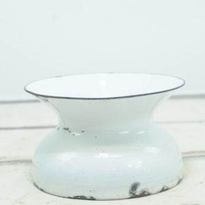 Antique Spittoon White and Blue Porcelain Enamel Cuspidor Tobacco ...