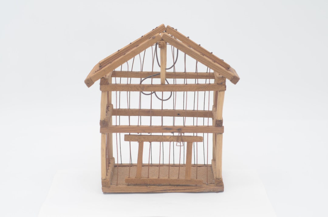Vintage/antique. Wood Bird Cage Rectangular Shaped Miners Canary ...