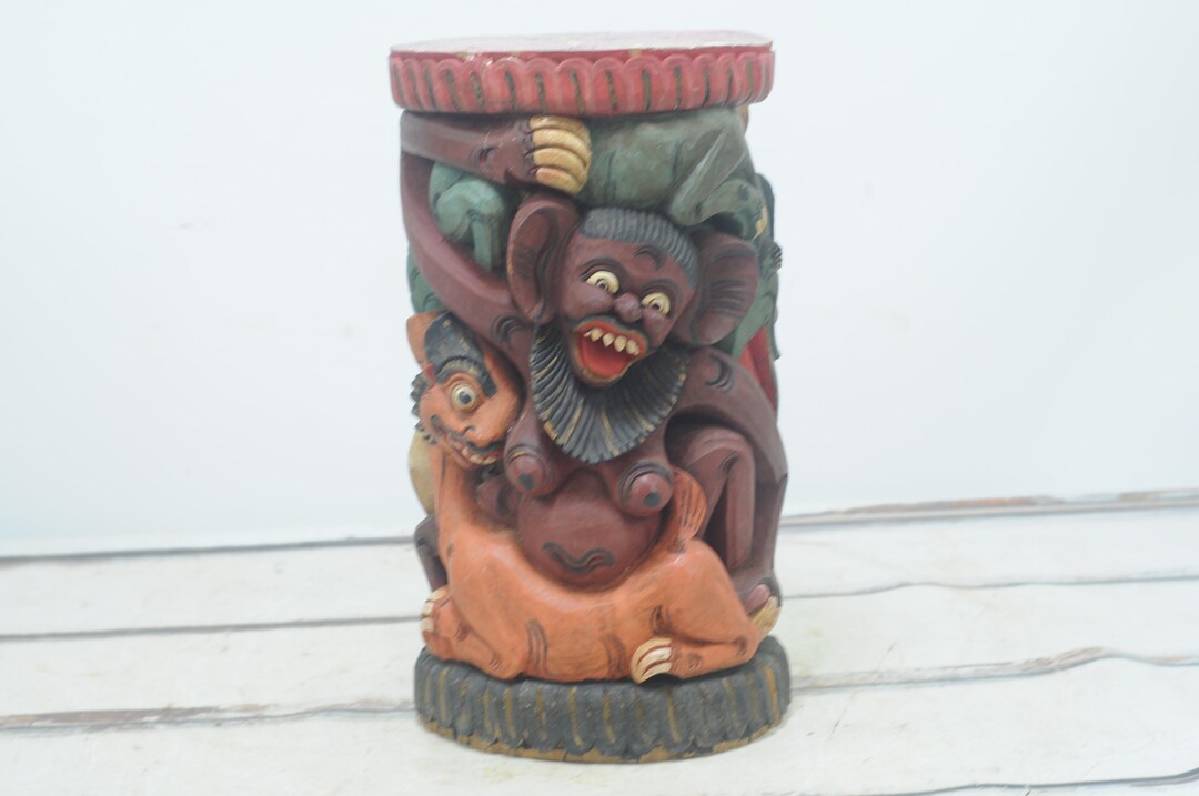 Vintage Carved Wood Aztec Mayan Tribal Folk Art Intricate Wood Carving ...