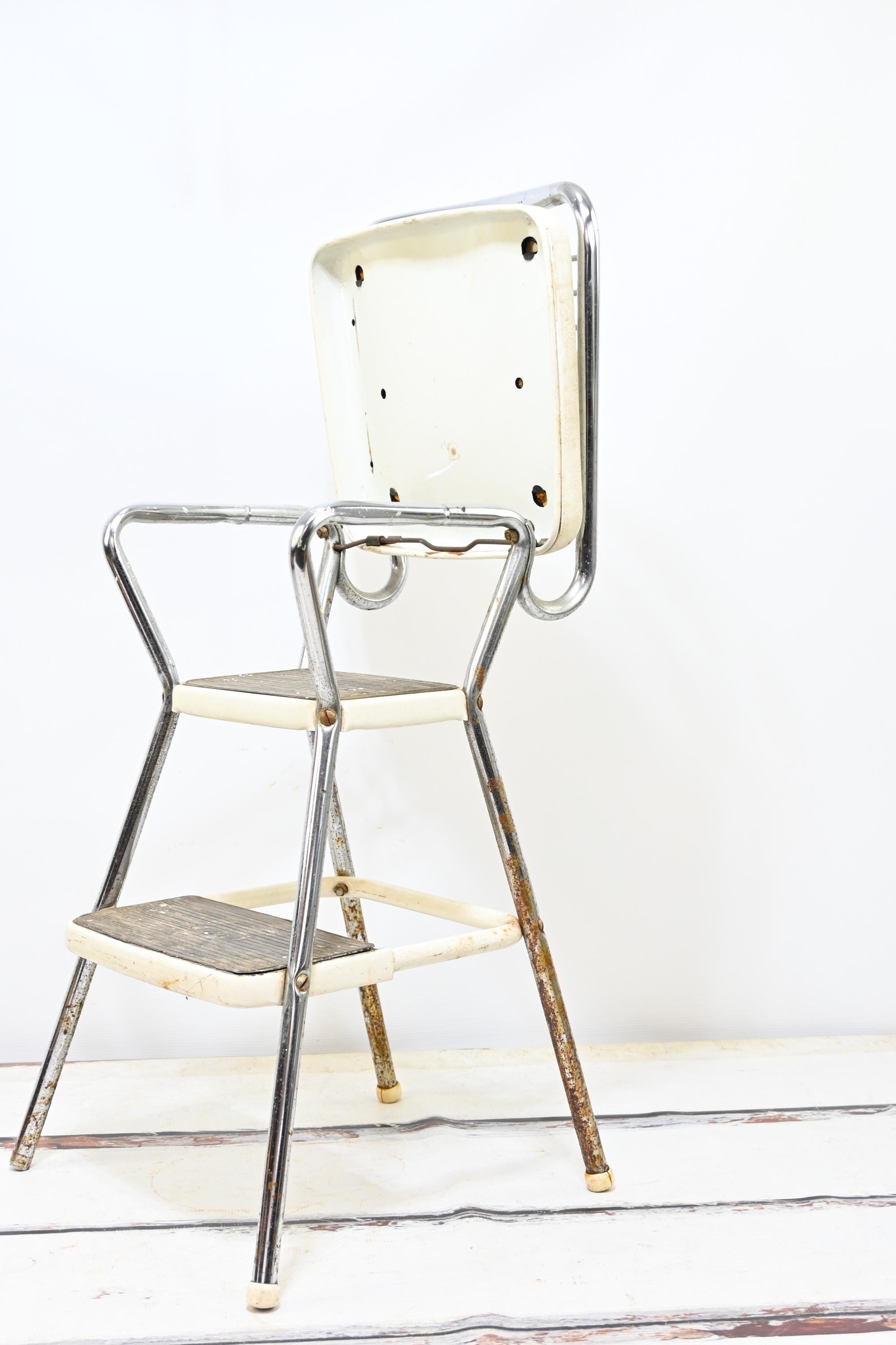 Vintage . Cosco Retro Kitchen Step Stool Flip up Seat Booster 1950s ...