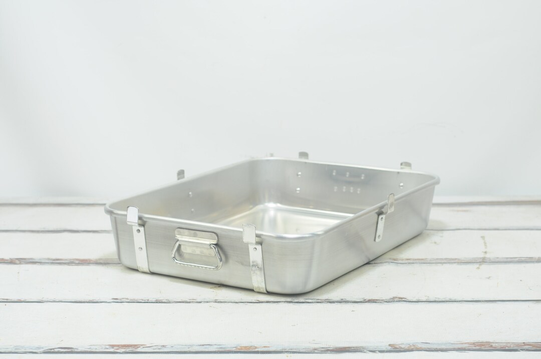 NOS Vintage Stainless Steel Commercial Dura-ware 18"x24" Roasting Pan ...