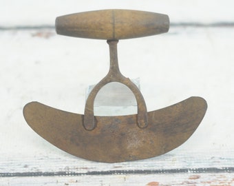 Vintage . Single Blade Food Chopper Cutter Wood Handle Kitchen | Etsy