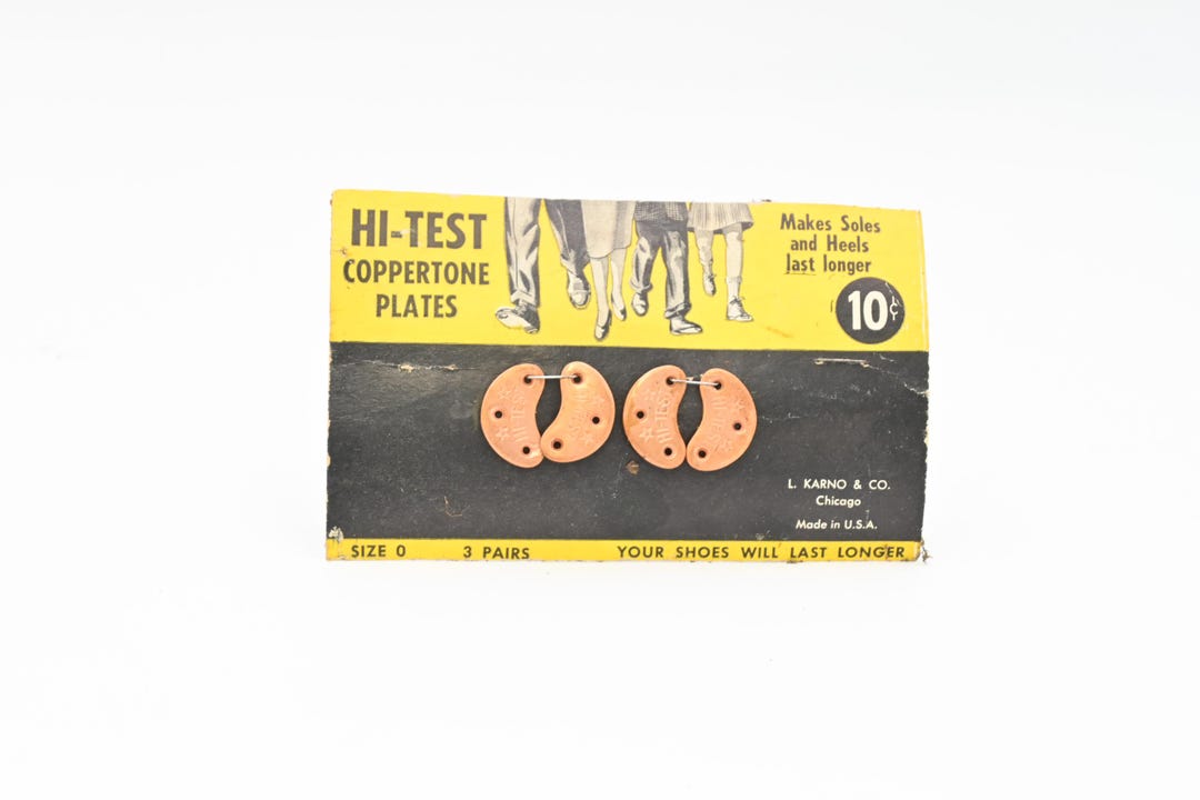 Vintage. NOS HI -TEST Coppertone Shoe Plates Two Sets Size 0 Card - Etsy