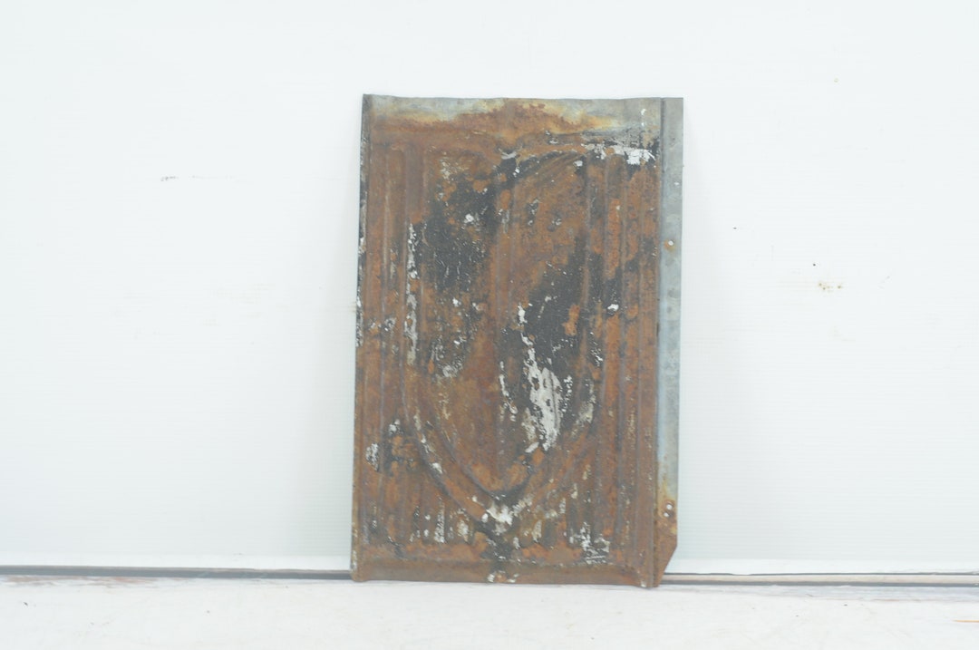 Antique . Pressed Tin Roof Shingle Decorative Embossed Tin Wall Art ...