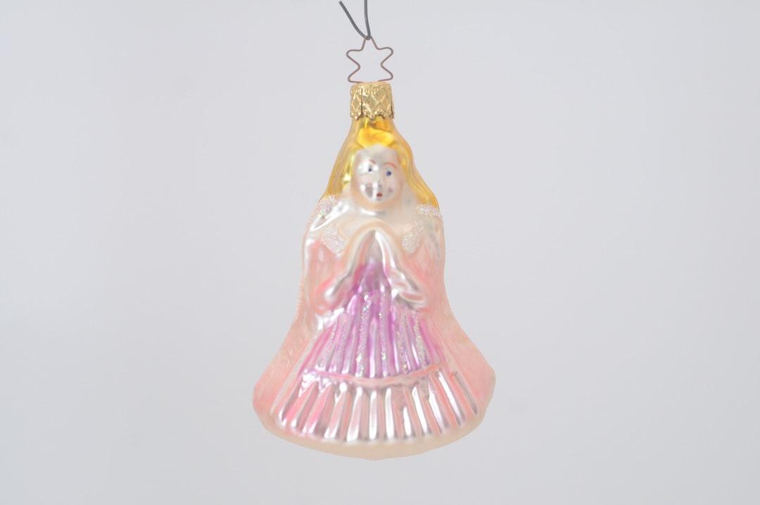 Vintage Inge Glass 1991 Retired Old World Christmas Angel Blown Glass ...