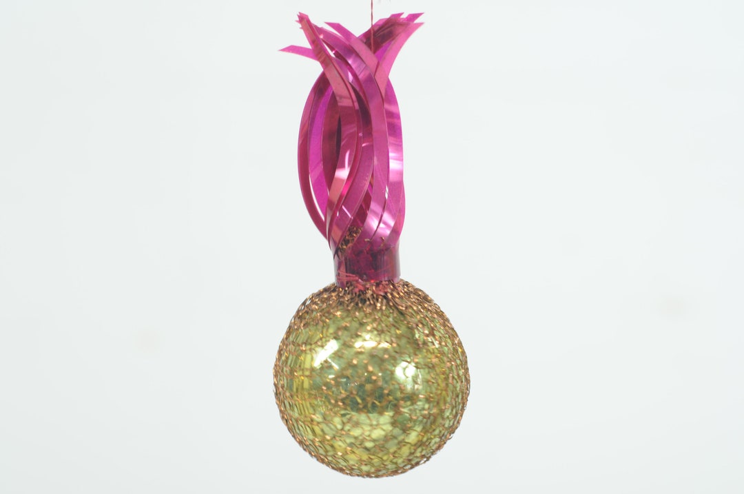 Vintage Christmas Ornament Round Green Christmas Ornament Wrapped in ...